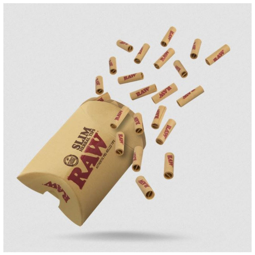 RAW Pre-Rolled Slim Filter Tips - 21 Tips