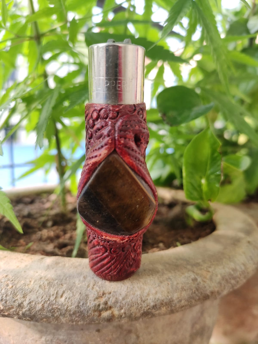 Clipper Designer Brown Rigged Stone Lighter